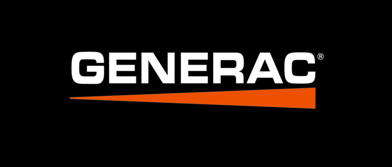 White_Generac_Logo_with_Orange_Powerbar_overblack_ - P3 Generator Services